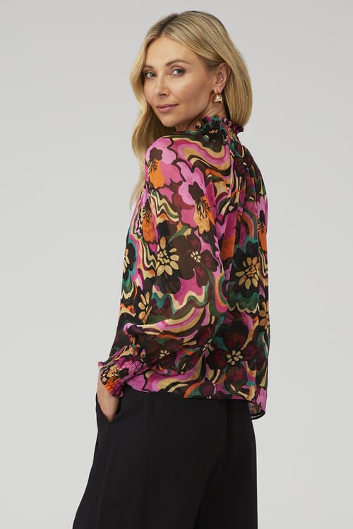 MISA Los Angeles | Alexis Top in Flora Groove Chiffon| FashionPass