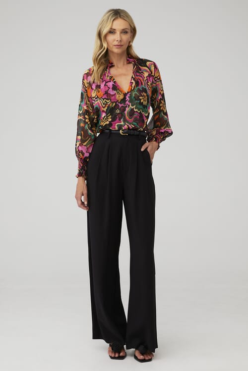 MISA Los Angeles | Alexis Top in Flora Groove Chiffon| FashionPass