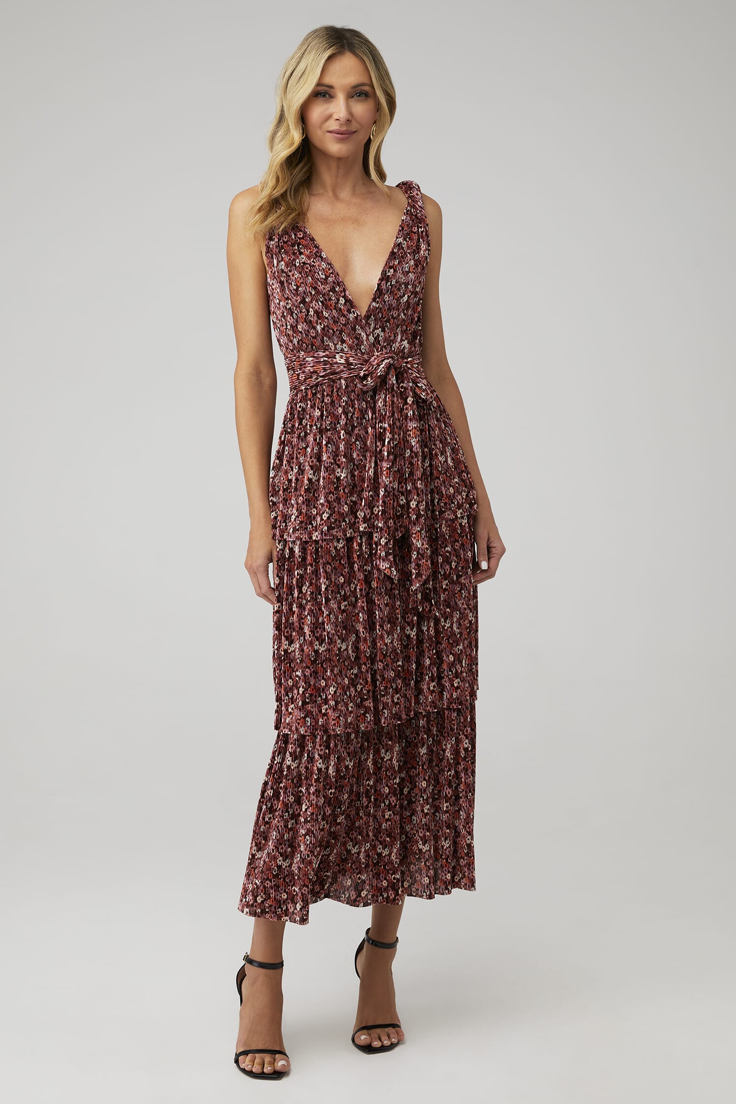 SABINA MUSAYEV | Alma Midi Dress in Ruby Print| FashionPass