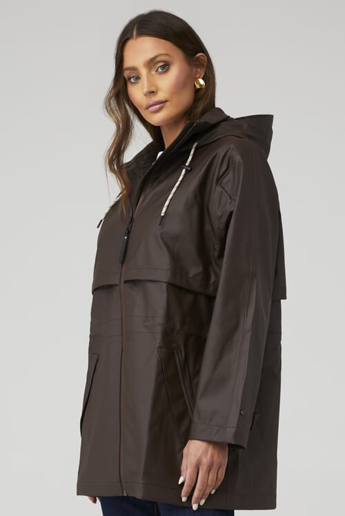 Varley | Alyssa Rain Jacket in Dark Truffle| FashionPass
