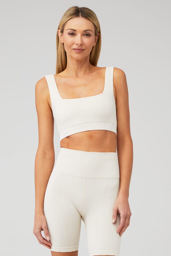 Spiritual Gangster | Amara Wide Rib Hear Seamless Bra in Heather ...