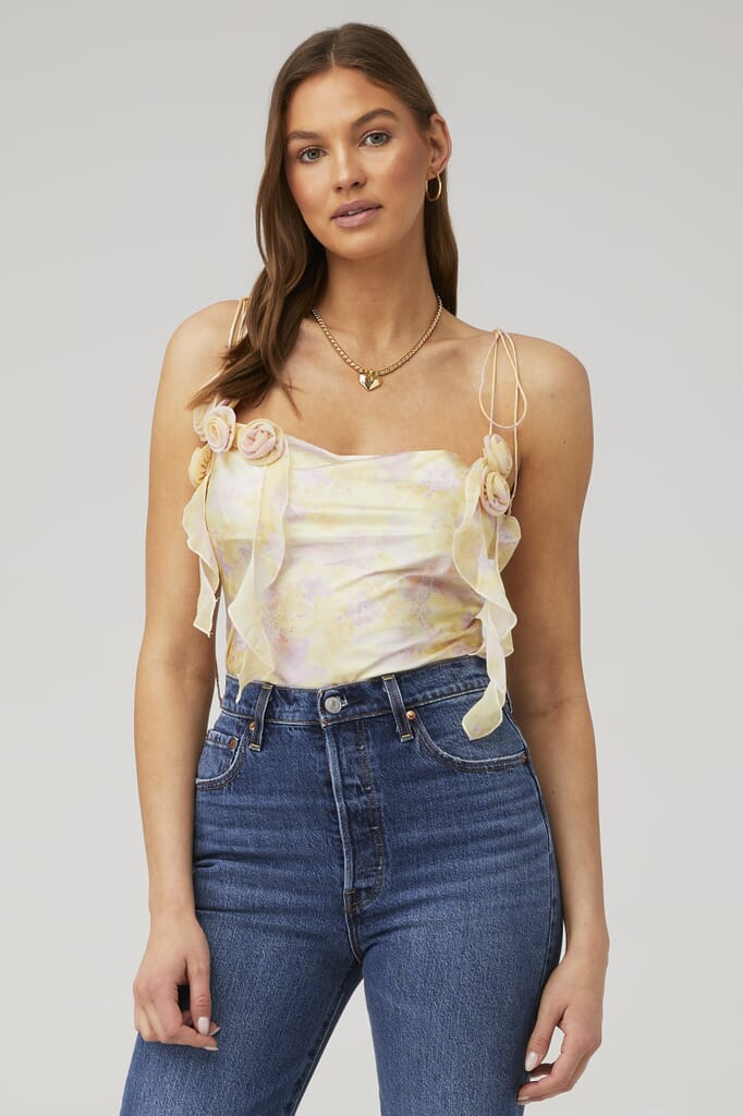 For Love & Lemons | Amora Top in Yellow| FashionPass