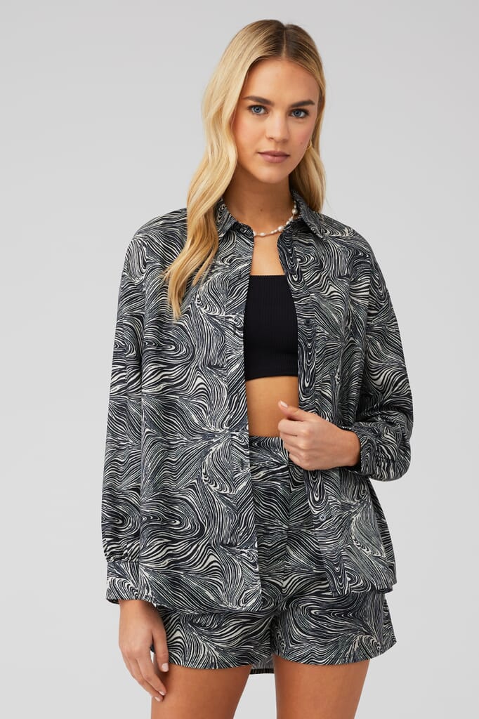 4th And Reckless Andie Zebra Shirt In Black