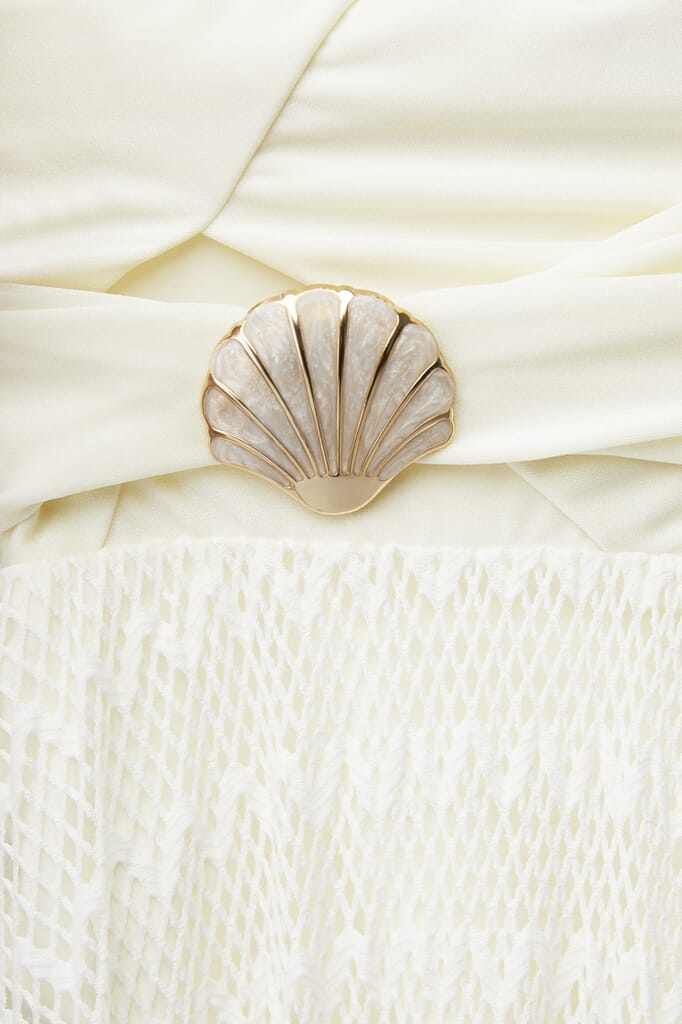 PatBO | Asymmetric Netted Beach Dress in White| FashionPass