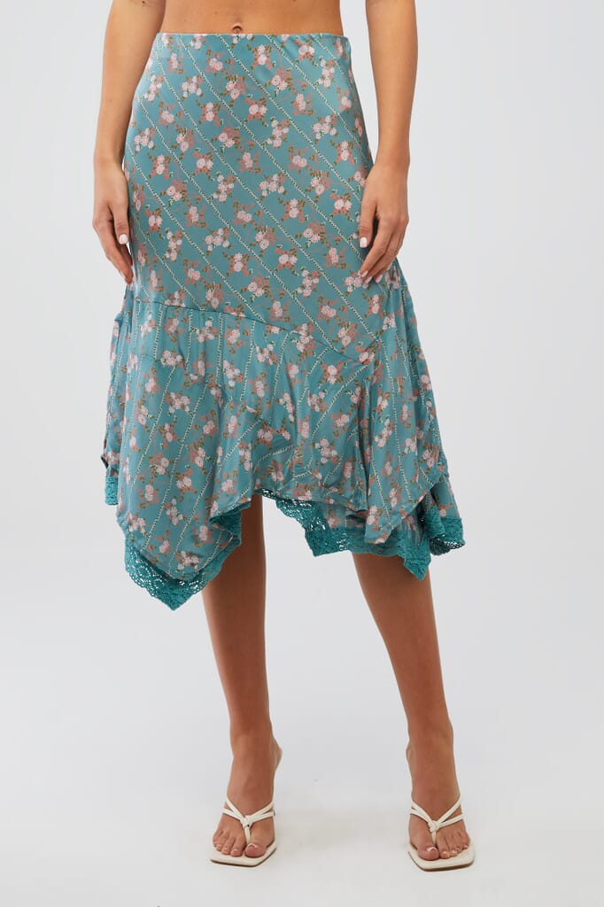 Free People | Bali Sweet Escape Skirt in Mineral Blue| FashionPass