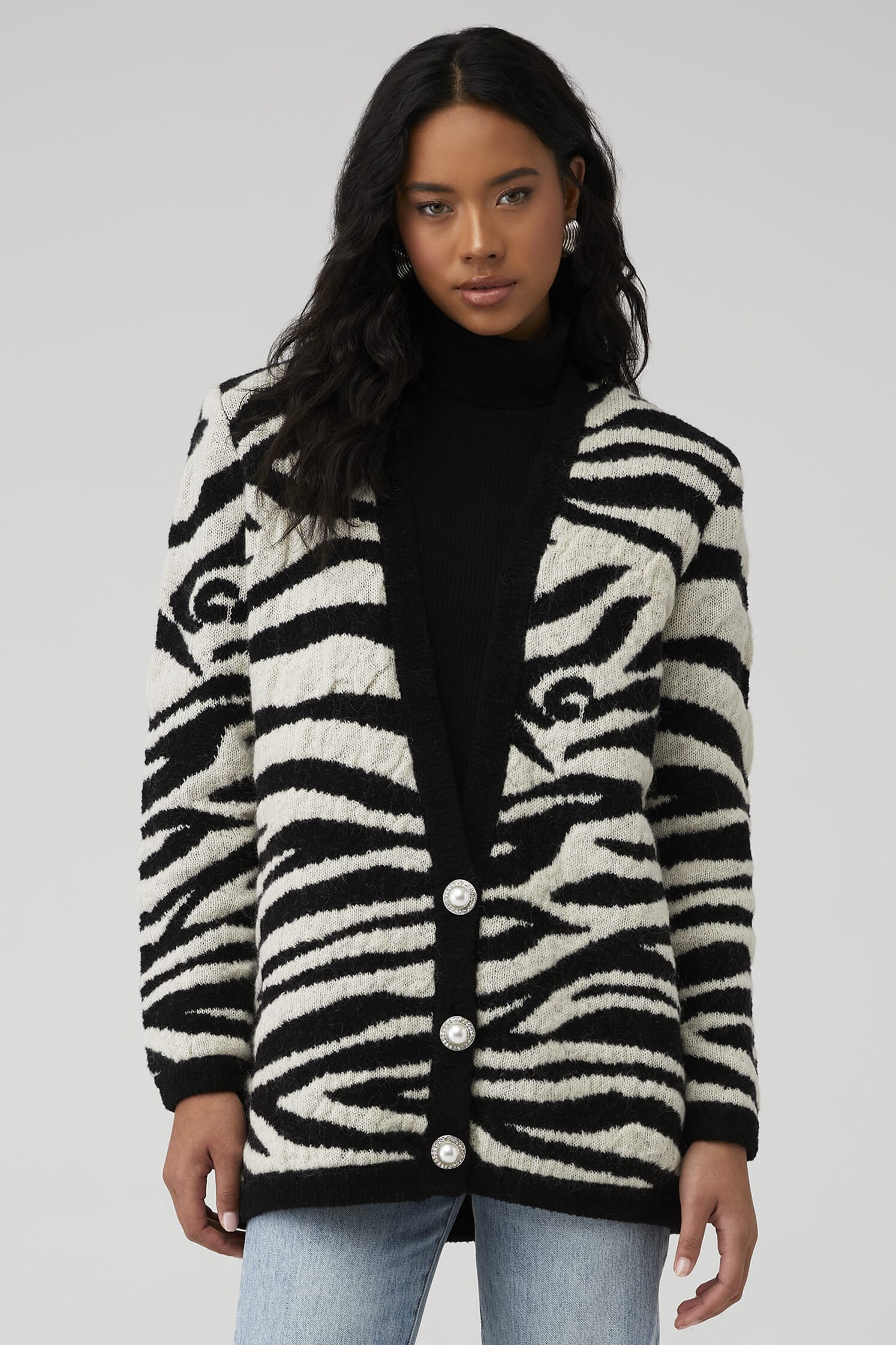 Ronny Kobo | Blair Knit Cardigan in Zebra Multi| FashionPass