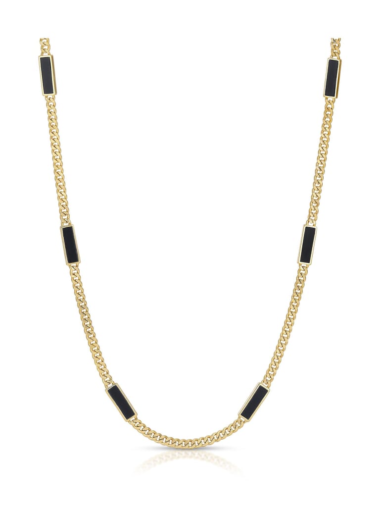 Joy Dravecky | Blake Enamel Inlay Necklace in Black| FashionPass