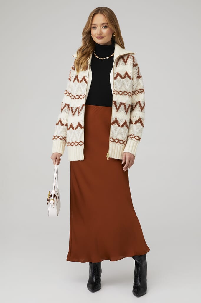 Varley | Brooke Fairisle Knit Jacket in Whitecap Mountain Fairisle ...