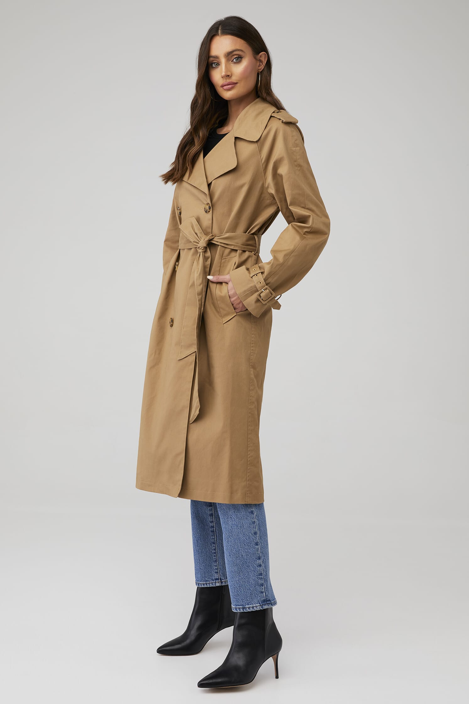 Good American | Chino Trench in Good Khaki001| FashionPass