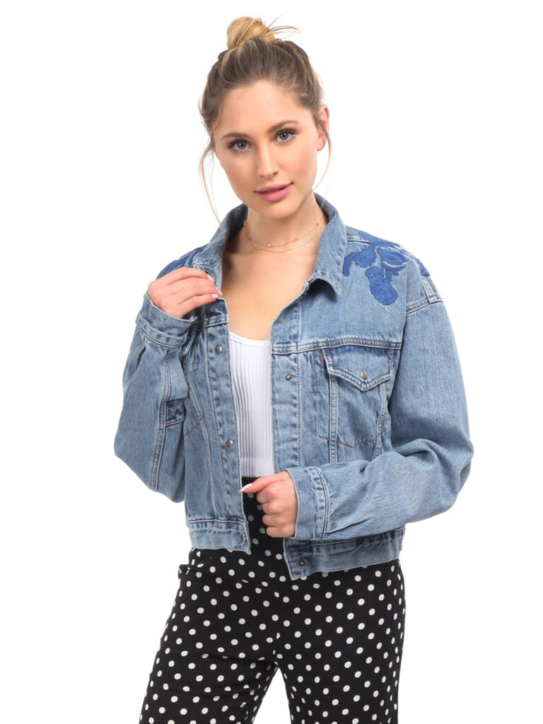 Free People | Cinched Back Denim Jacket in Denim | FashionPass
