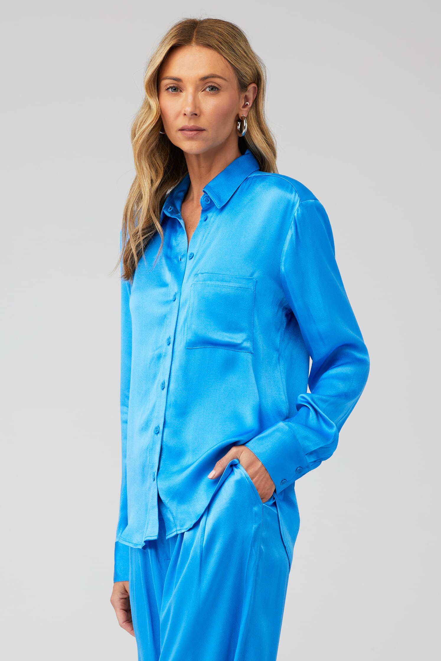 Bardot | Classic Collar Shirt in Bold Blue | FashionPass