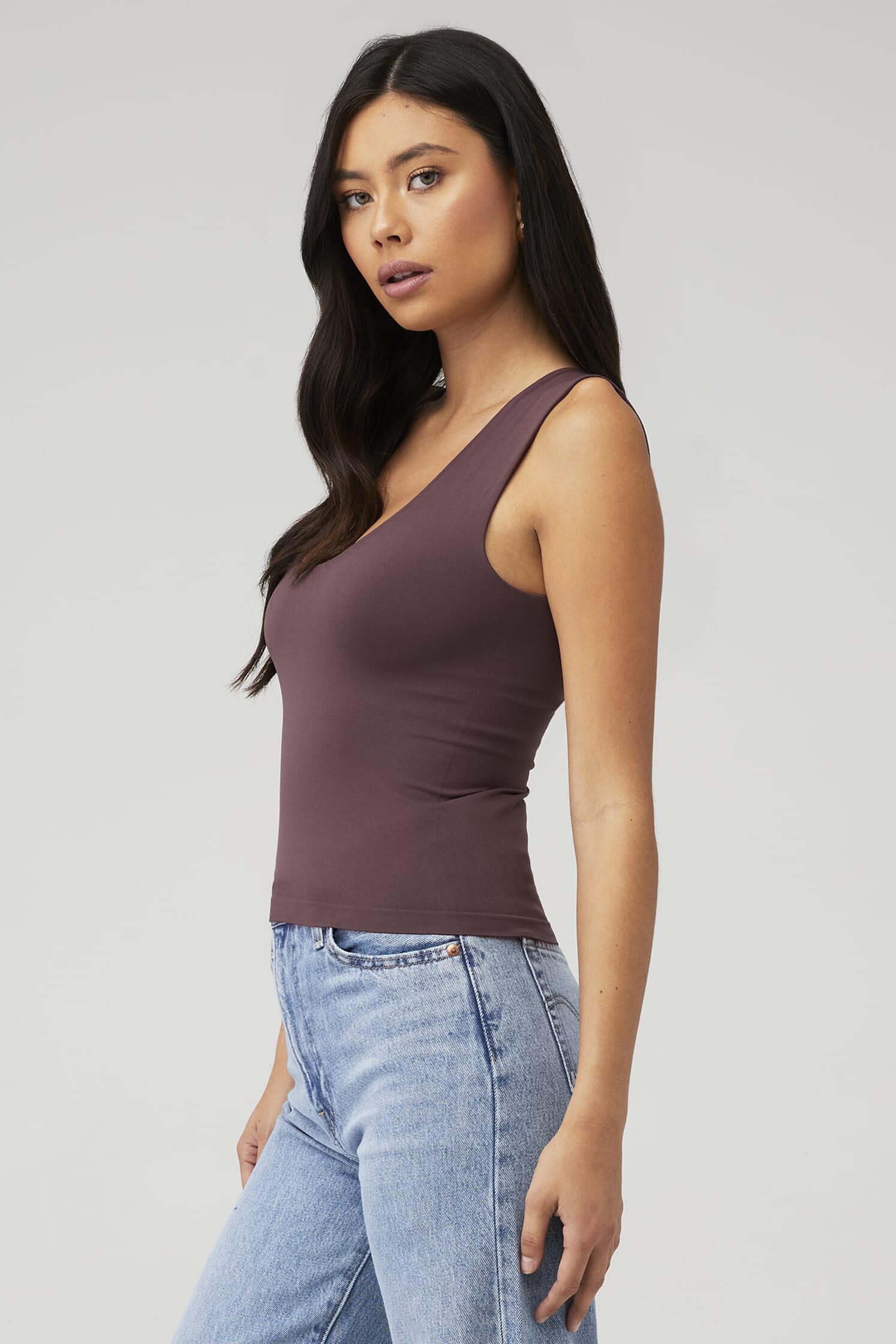 Free People | Clean Lines Muscle Cami in Chocolate Merlot| FashionPass
