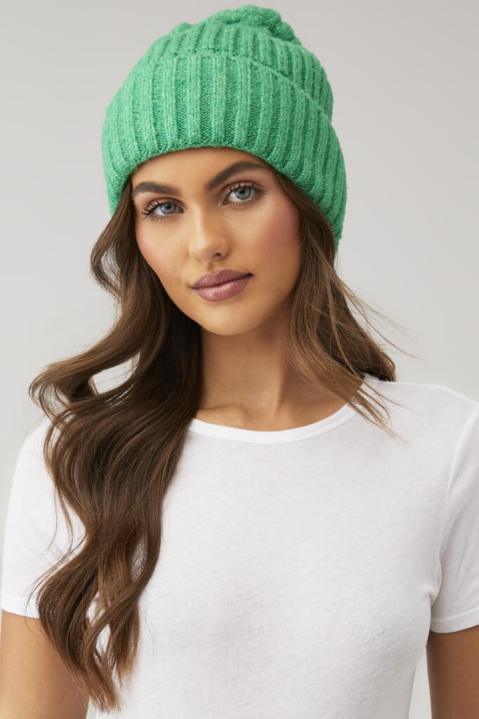 Free People | Coast Line Beanie in Green| FashionPass