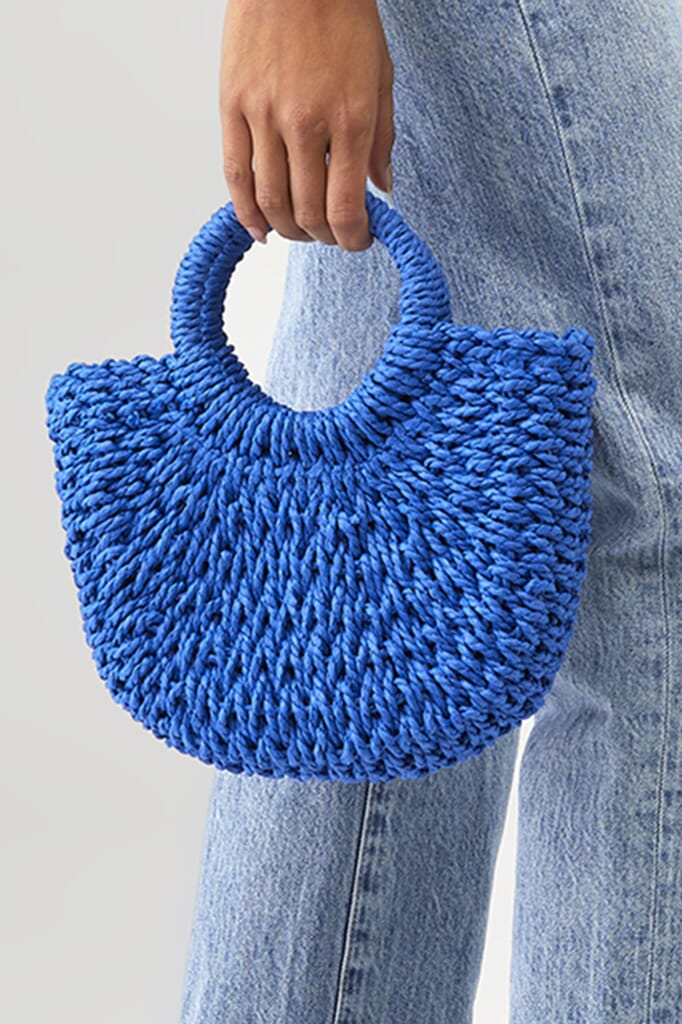 8 Other Reasons | Cobalt Woven Bag in Cobalt Blue| FashionPass