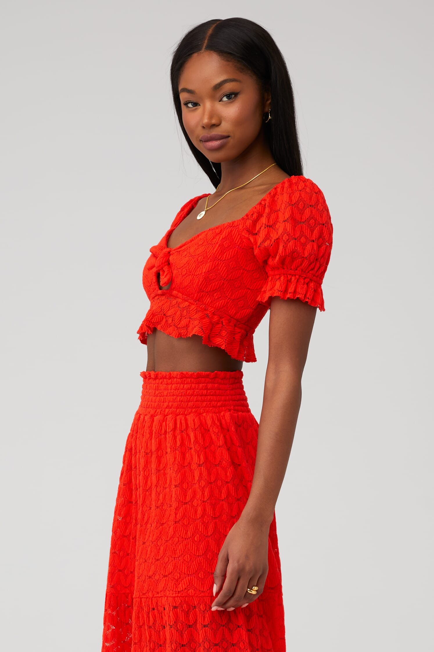 Show Me Your Mumu | Coco Crop Top in Spacey Lacey Red| FashionPass