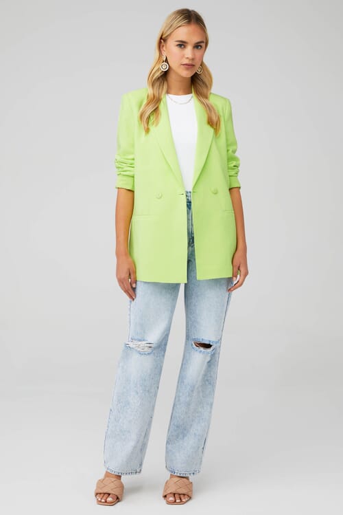 WAYF | Double Breasted Blazer in Lemon| FashionPass