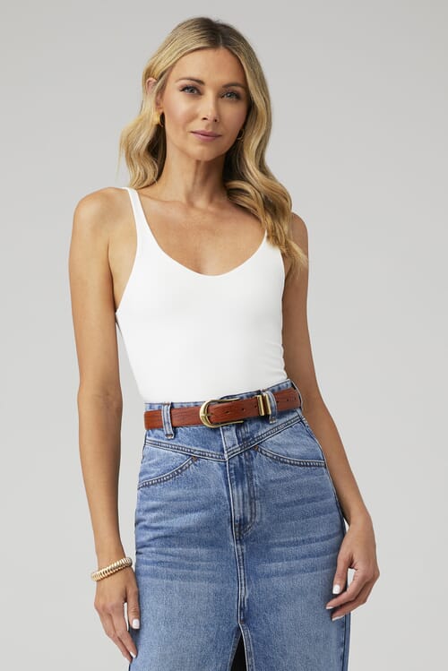 STILLWATER | Double Scoop Tank in White| FashionPass