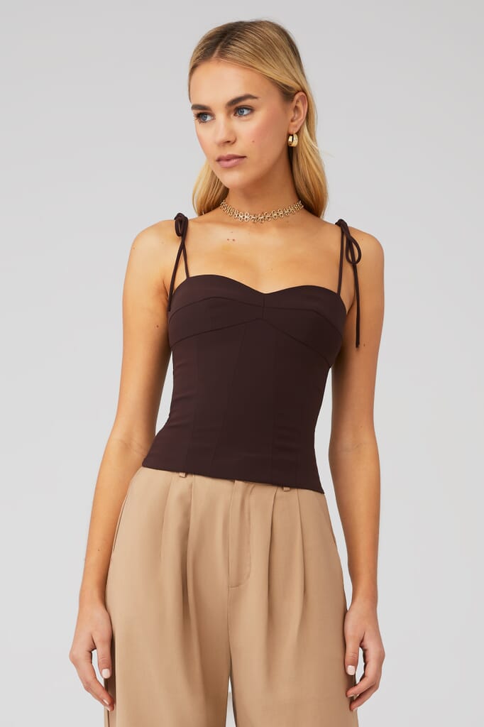 Amanda Uprichard FINOLA TOP in brown