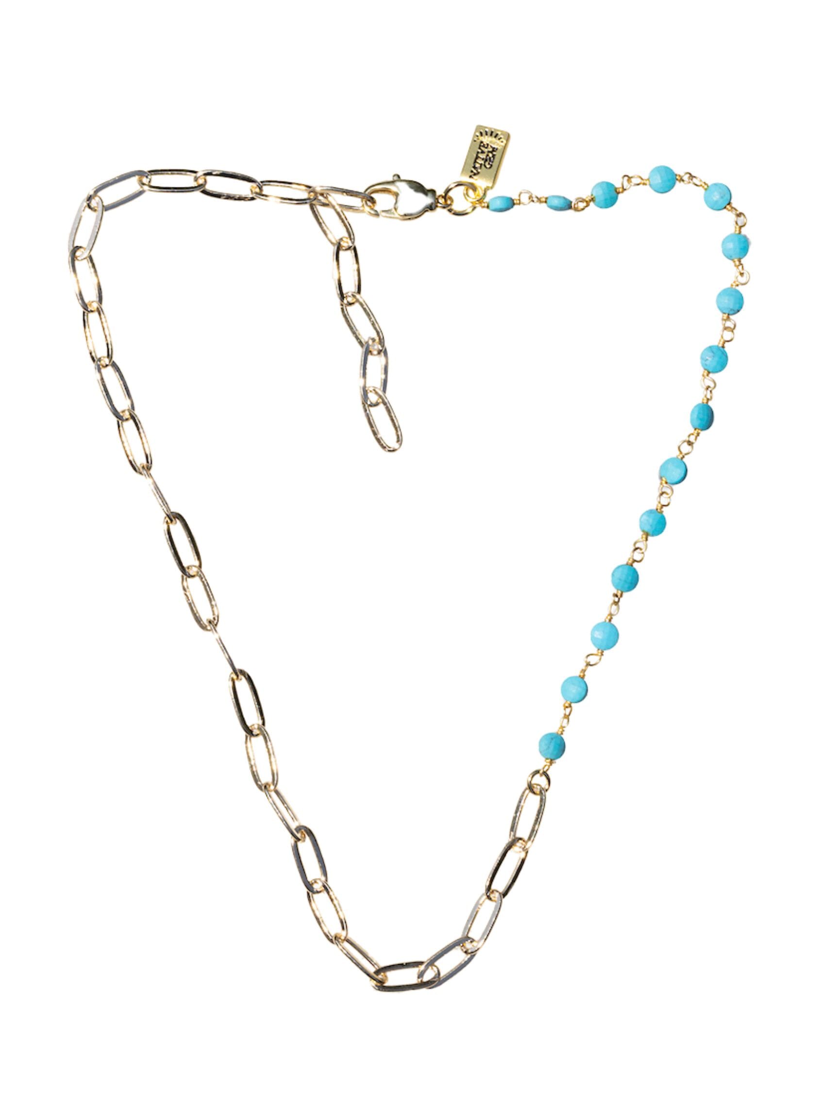 Native Gem | Gia Necklace in Gold Blue| FashionPass