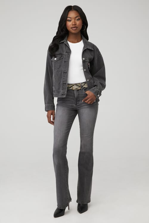 Good American | Good Legs Flare Jeans in Black266| FashionPass