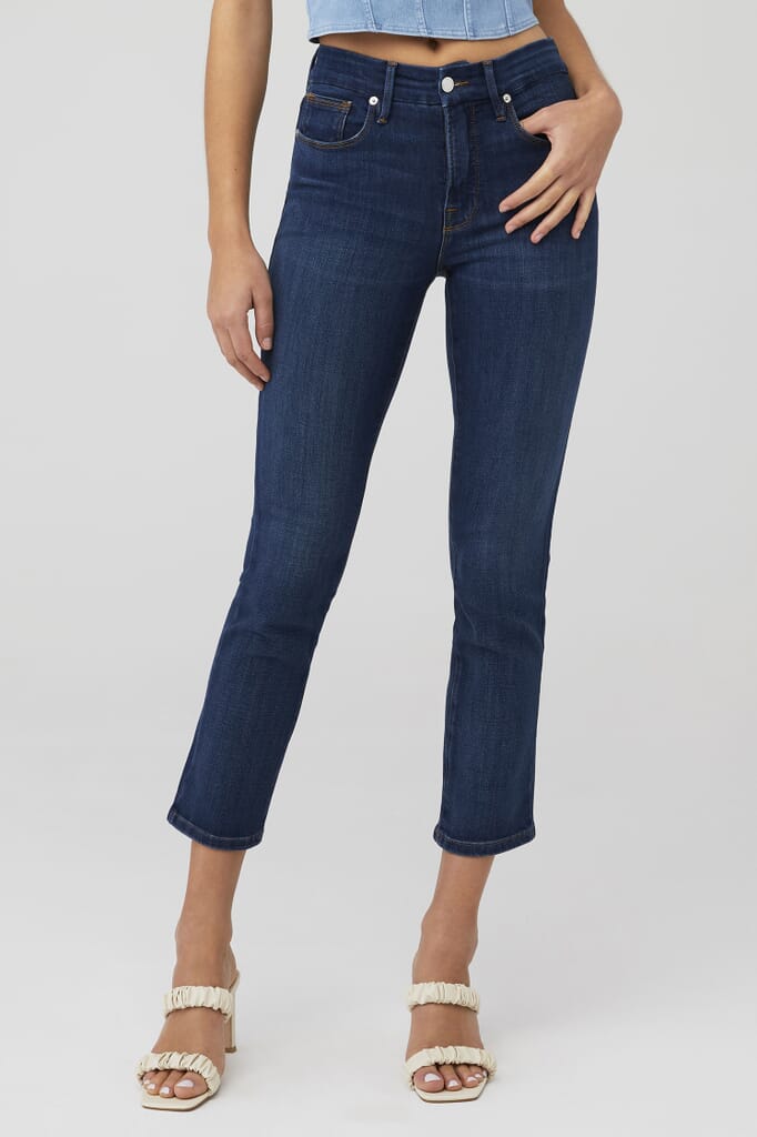 Good American GOOD LEGS STRAIGHT JEAN in blue