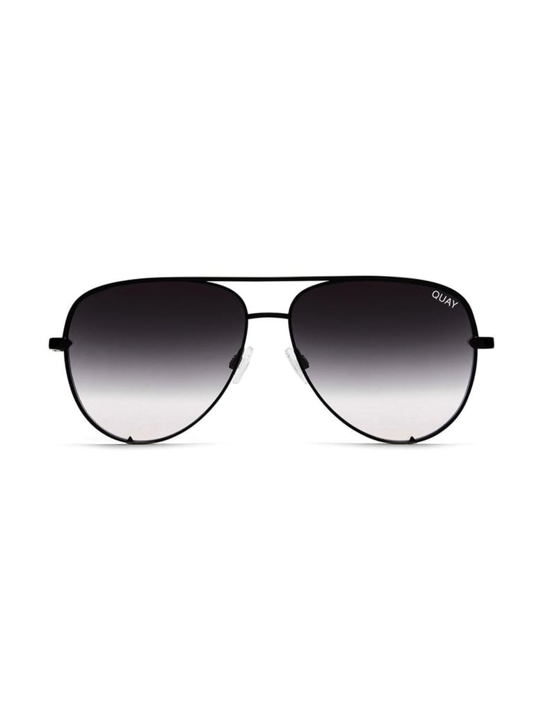 Quay Australia High Key Mini 57mm Aviator Sunglasses In Black Fade