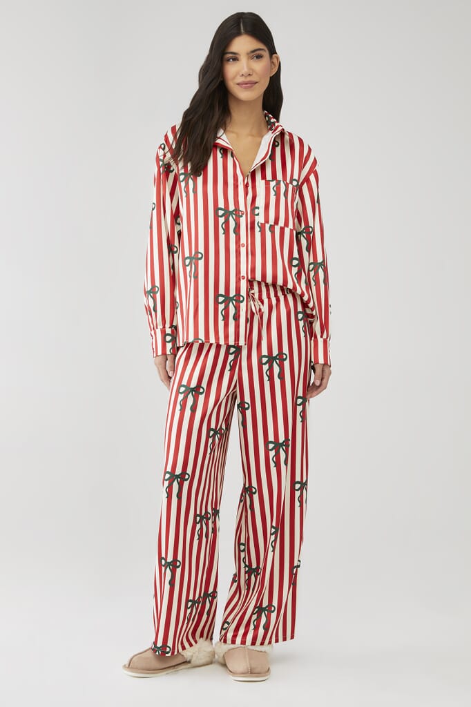 SGNTR the Label | Bow Holiday Pj Set in Bow Stripe| FashionPass