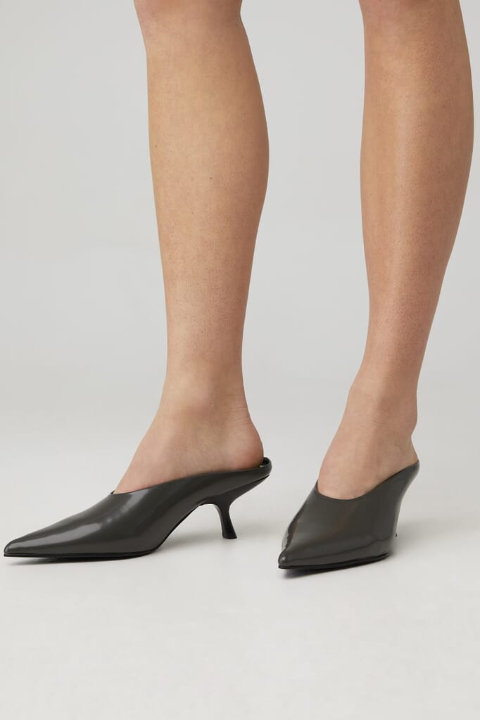 JEFFREY CAMPBELL | Intense Mule in Dark Grey Box| FashionPass