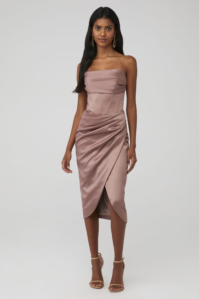 Bardot Jamila Corset Dress In Latte Fashionpass