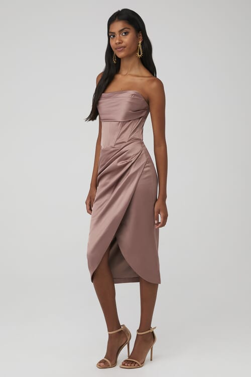 Bardot Jamila Corset Dress In Latte Fashionpass