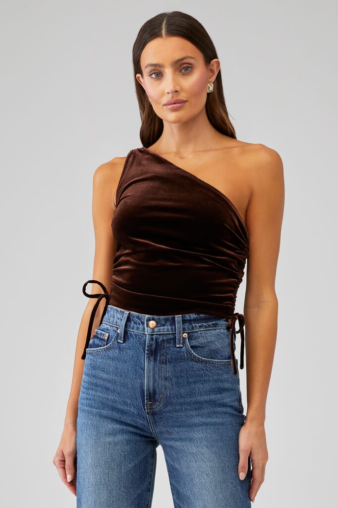 Amanda Uprichard | Ania Top in Cocoa Brown| FashionPass