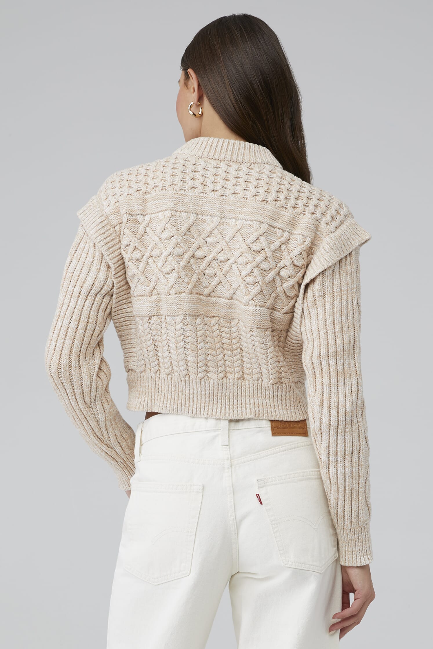 MINKPINK | Jolene Cable Knit Ball Jumper in Oatmeal| FashionPass