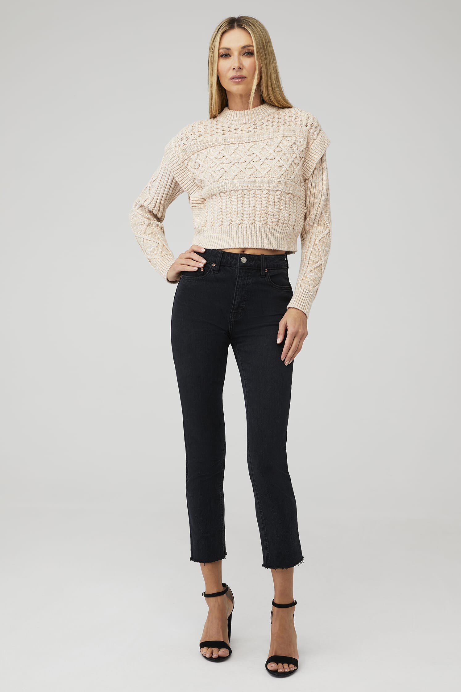 MINKPINK | Jolene Cable Knit Ball Jumper in Oatmeal| FashionPass