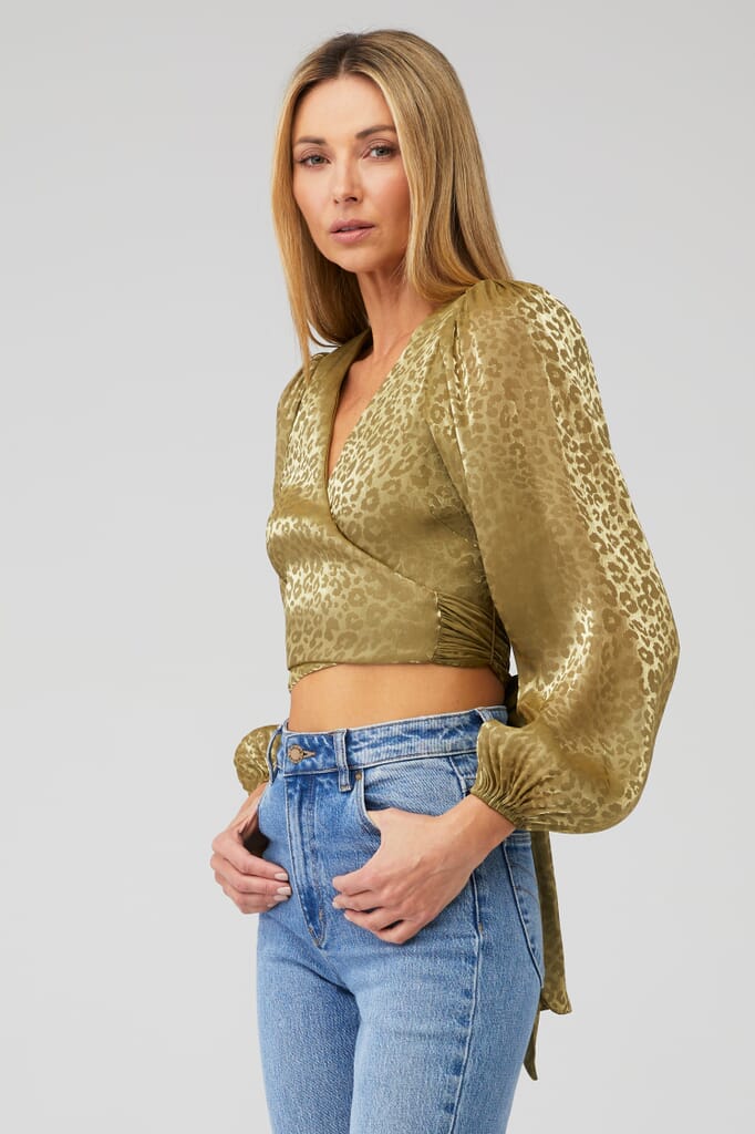 Show Me Your Mumu | Joplin Top in Gold Cheetah Organza | FashionPass Show Me Your Mumu | Joplin Top in Gold Cheetah Organza | FashionPass