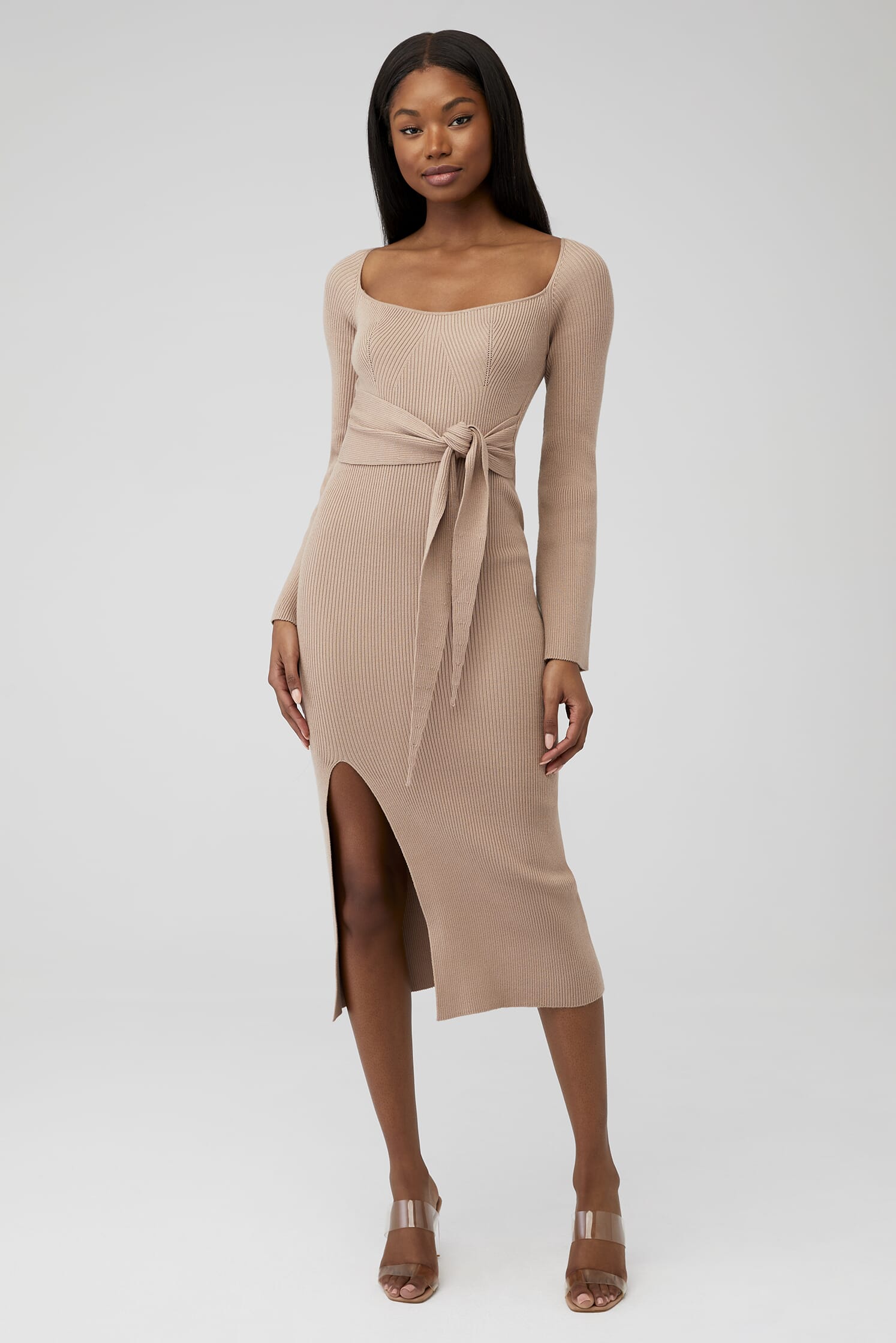 4SI3NNA | Kamara Dress in Tan| FashionPass
