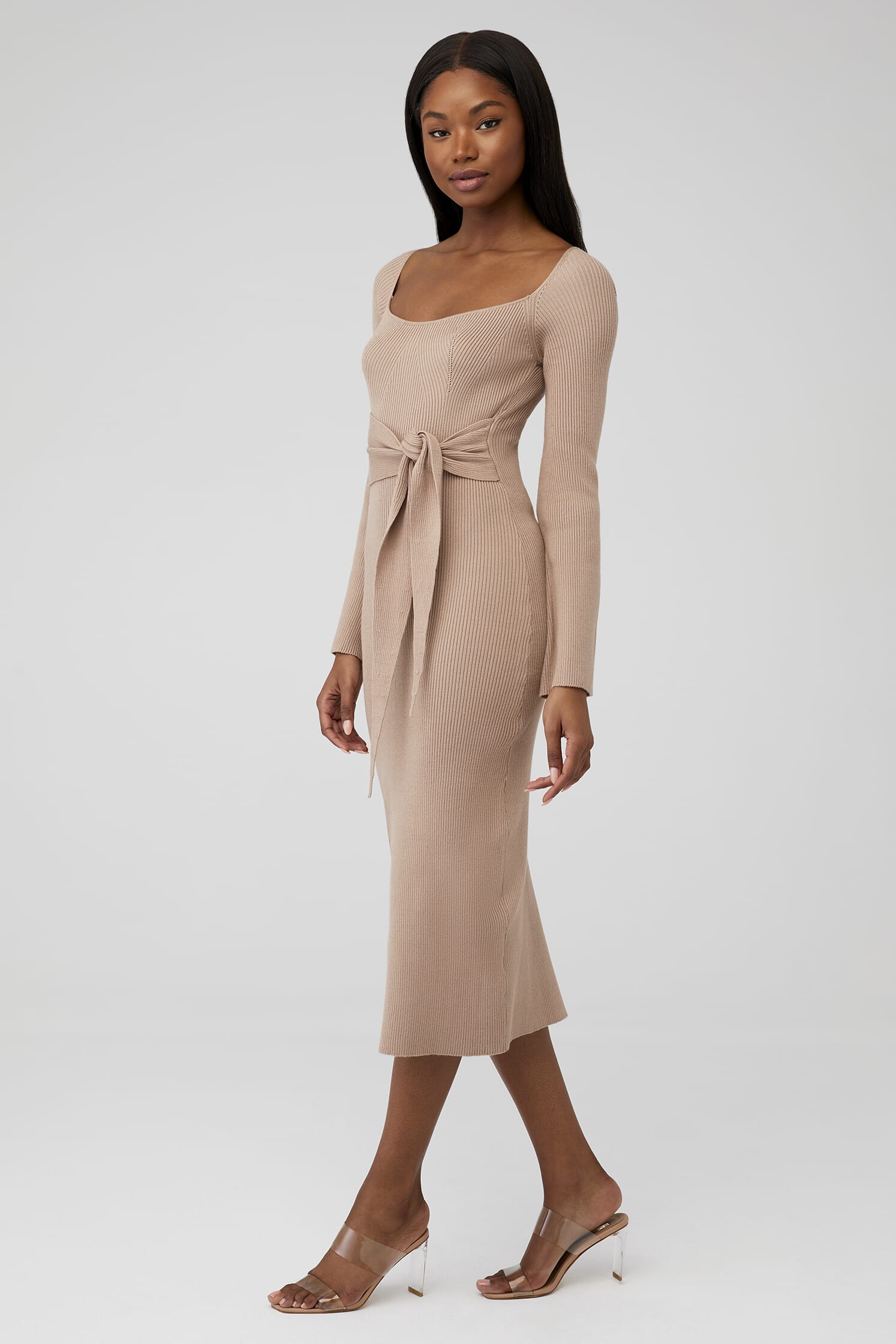 4SI3NNA | Kamara Dress in Tan| FashionPass