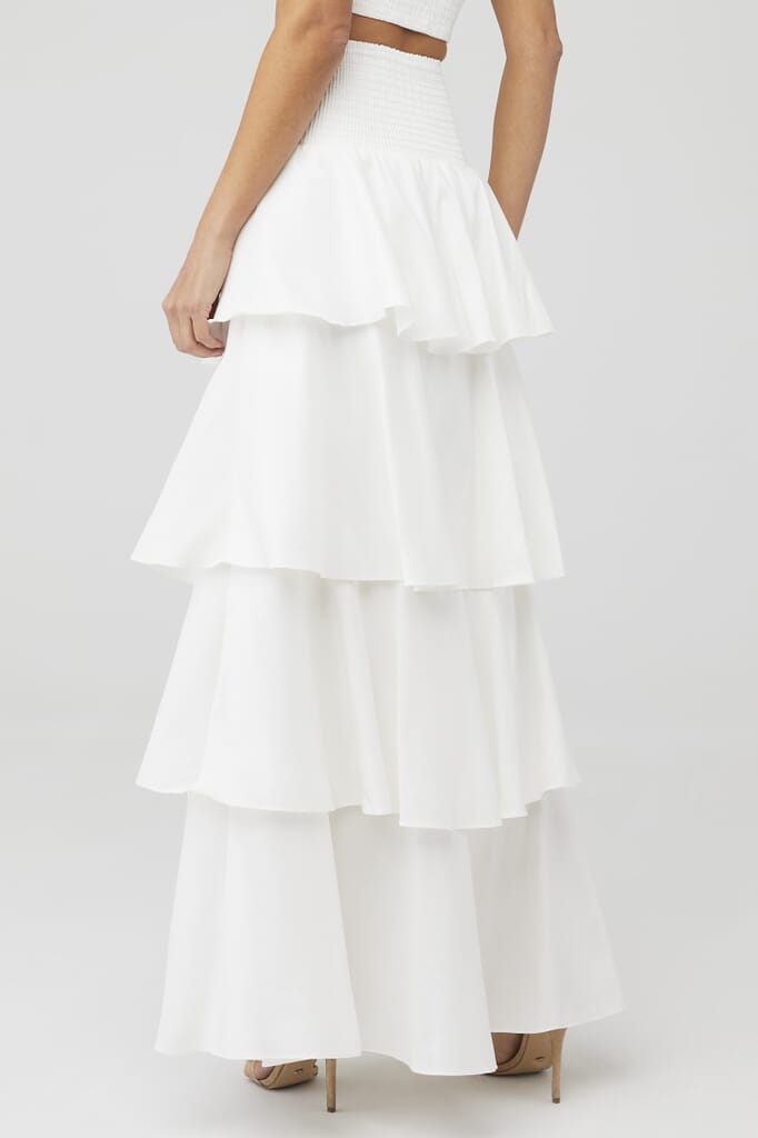 Show Me Your Mumu | X Fashionpass Katrina Swing Skirt in White Taffeta| FashionPass