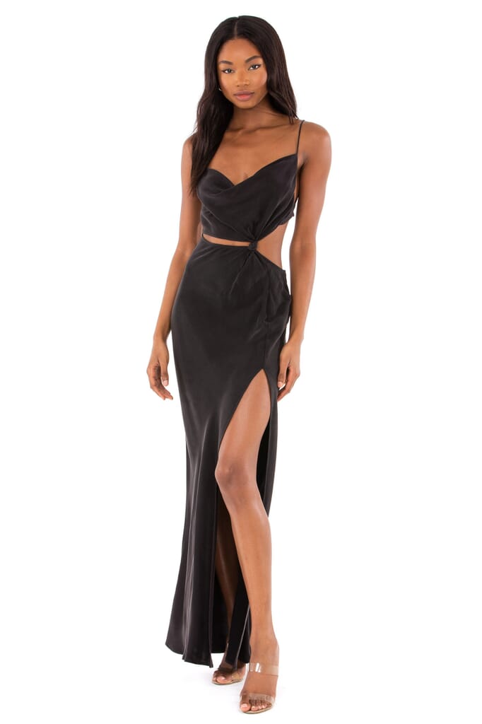 For Love And Lemons Kyra Cut Out Maxi In Black Fashionpass