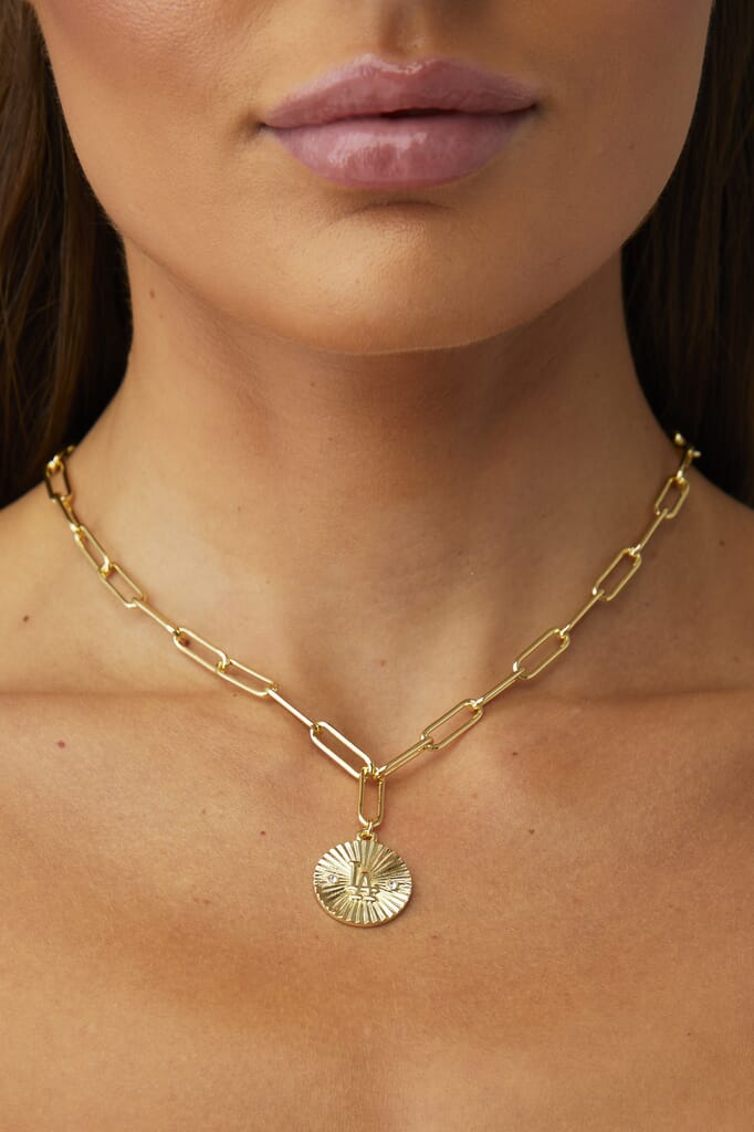 Luv Aj | Spiral Coin Necklace in Gold| FashionPass
