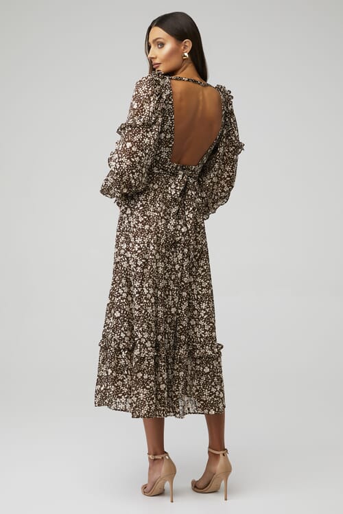 SABINA MUSAYEV | Legend Dress in Brown Print| FashionPass
