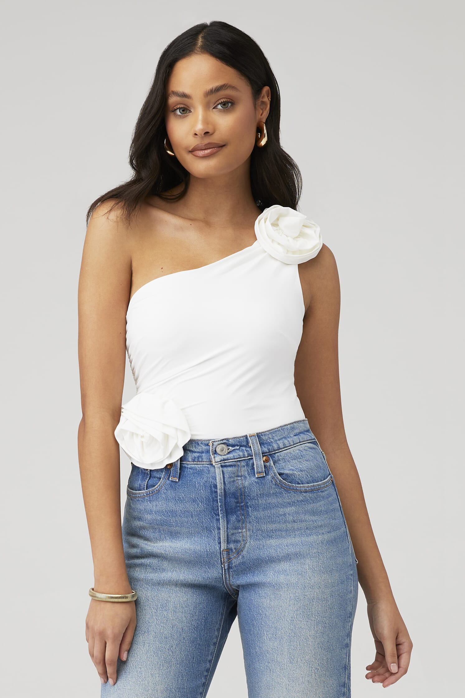 Bardot | Lilita Ruched Bodysuit in Orchid White| FashionPass