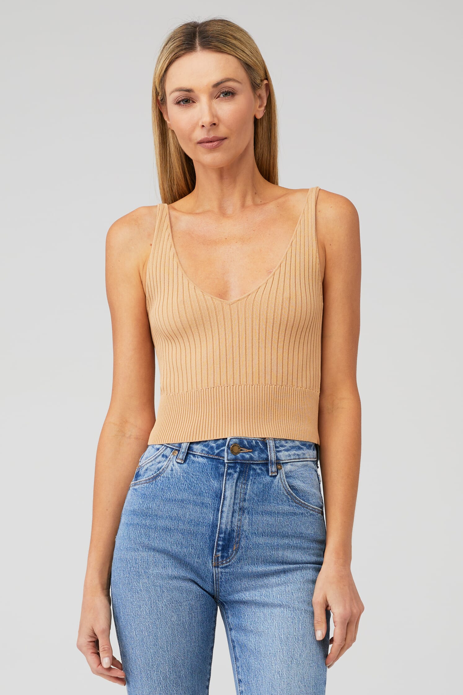 Line And Dot Lynn Sweater Tank Top In Brown Fashionpass