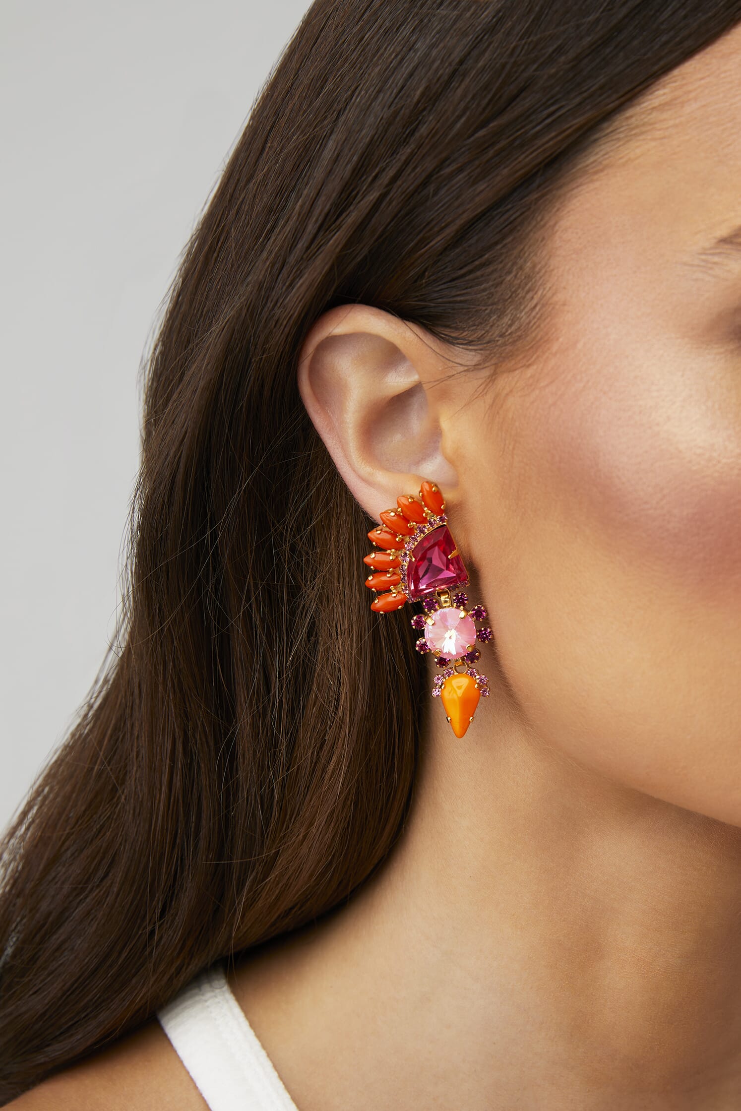 Elizabeth Cole | X Fashionpass Marcie Earrings in Orange Pink| FashionPass