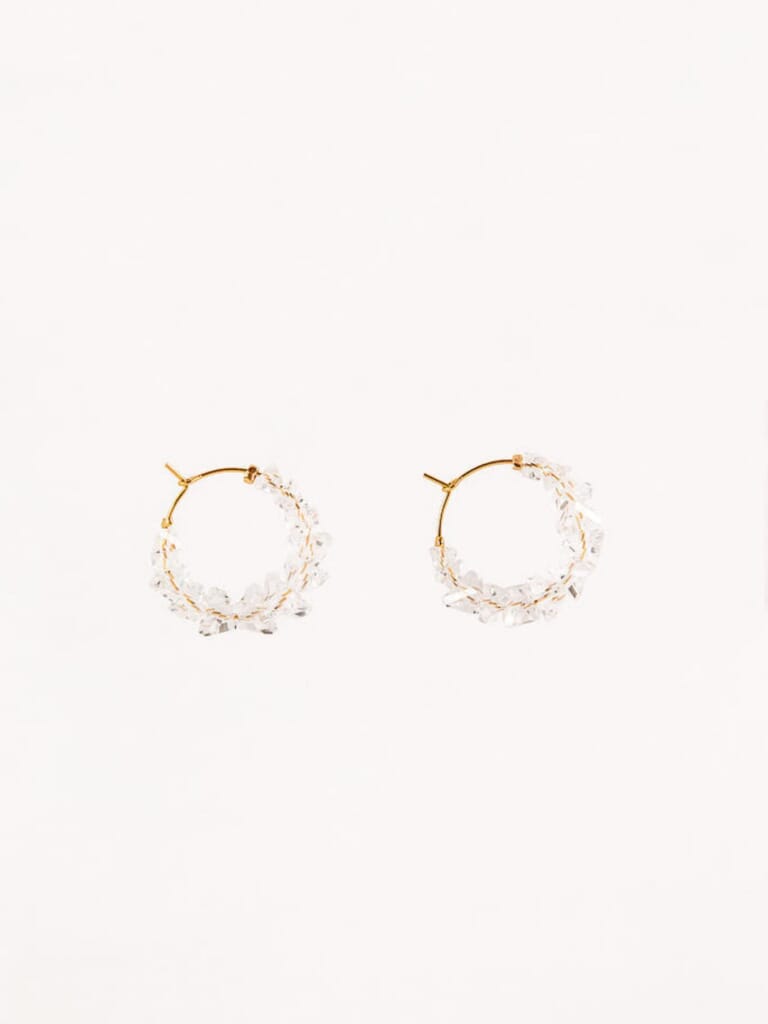 Petit Moments | Mini Beaded Hoops in Gold| FashionPass