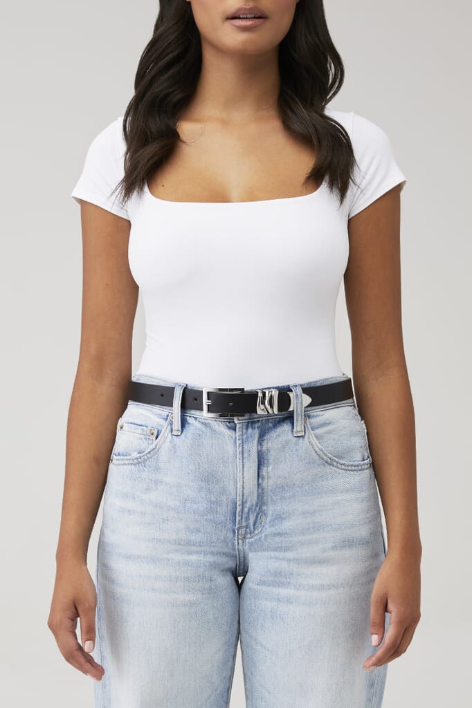 Petit Moments | Modern Belt in Black/ Silver| FashionPass