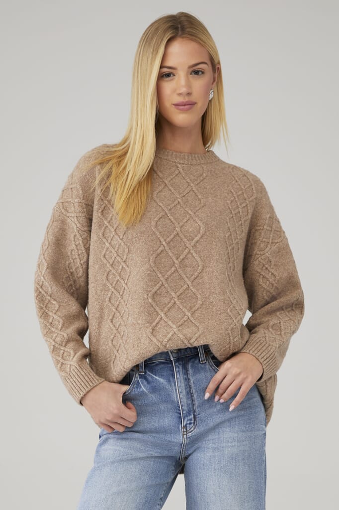 SGNTR the Label | Molly Cable Knit Tunic in Taupe| FashionPass