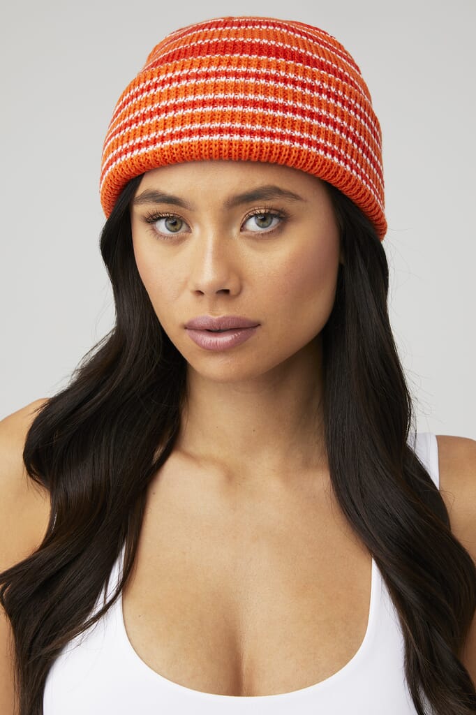 Lack of Color | Momo Beanie in Orange Stripe| FashionPass