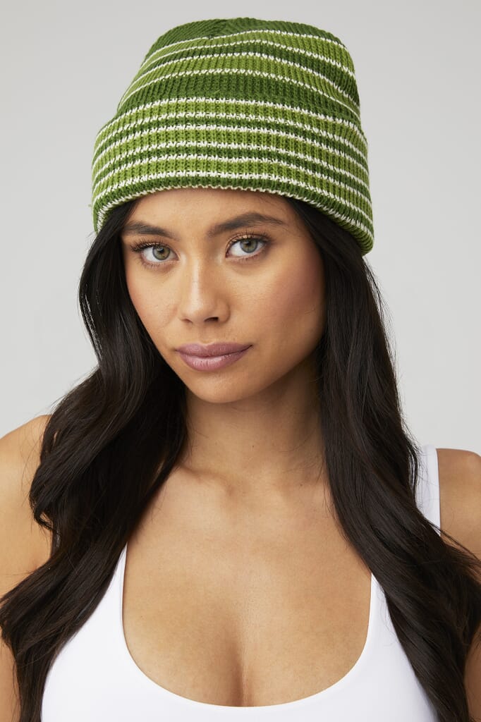 Lack of Color | Momo Beanie in Green Stripe| FashionPass