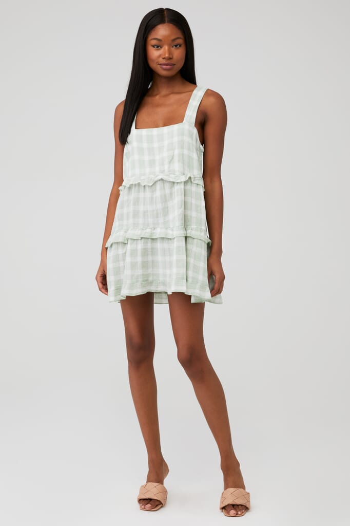 Show Me Your Mumu | Napa Mini Dress in Green Plaid | FashionPass