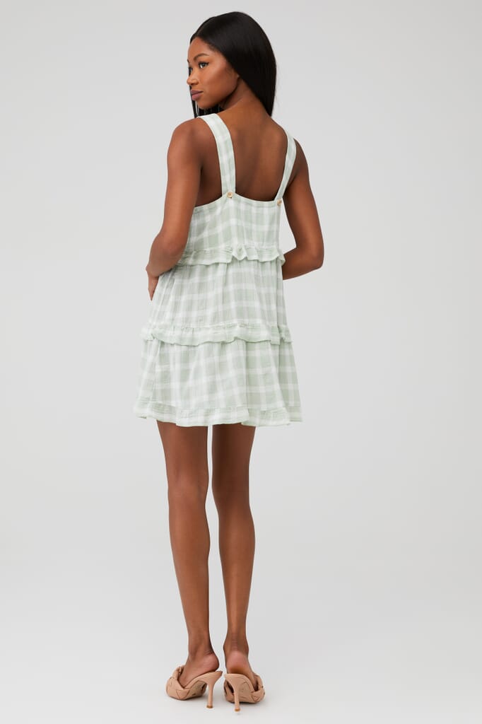 Show Me Your Mumu | Napa Mini Dress in Green Plaid | FashionPass